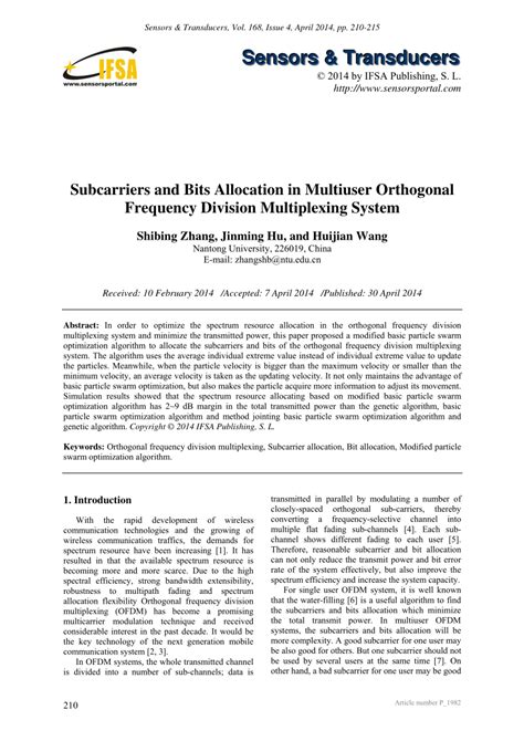 pdf subcarriers and bits allocation in multiuser orthogonal frequency division multiplexing system