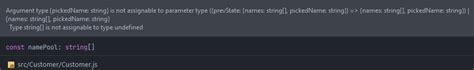 Javascript Reactjs Argument Type Is Not Assignable To Parameter