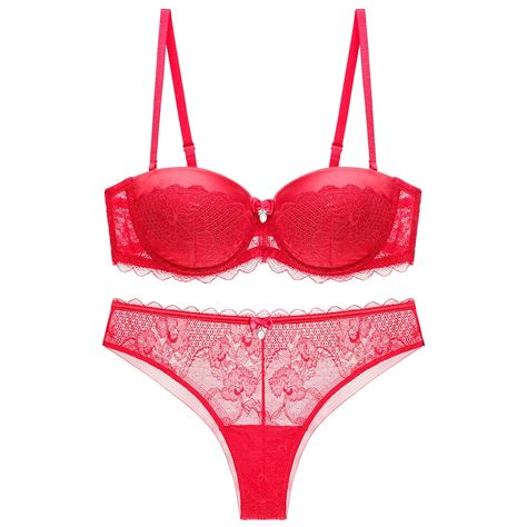 Wholesale Women Mature Bra Set Fancy Ladies Bra And Panties Push Up Bra Half Cup Convertible