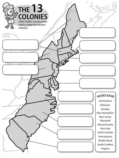 13 Colonies Worksheets - SCIENCE EDUCATION