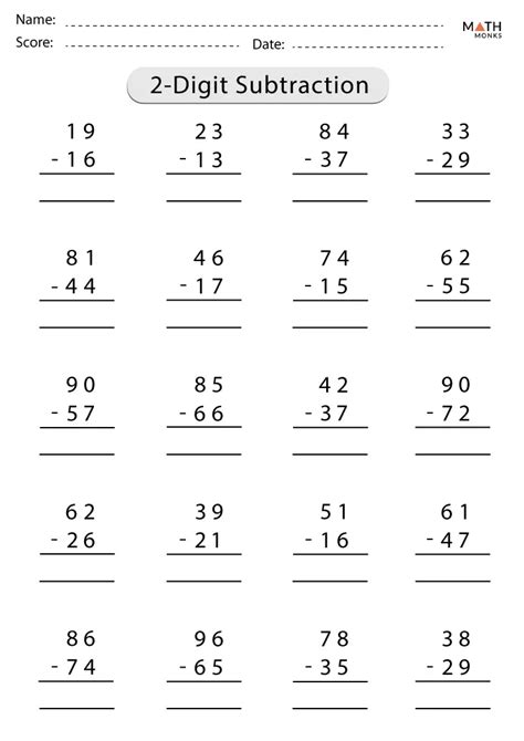 2Nd Grade Math Worksheets Subtraction - SCIENCE EDUCATION