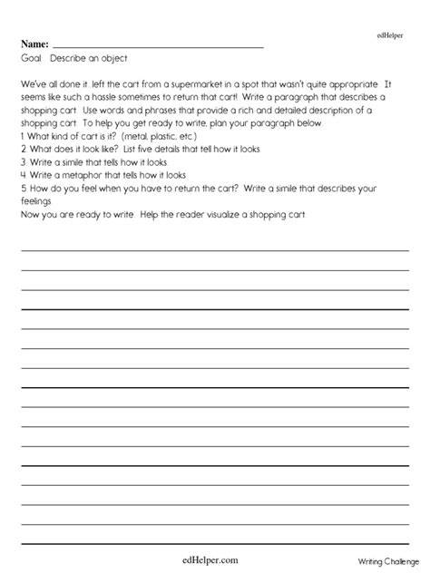 4Th Grade Writing Prompts Worksheets – Free Printable Practice Sheets ...