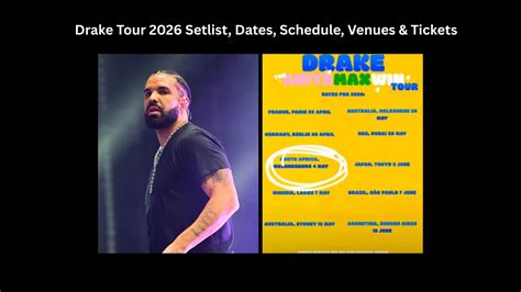 Drake And Concert Schedule - DID YOU KNOW!