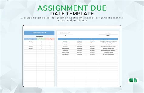 Due Date Tracking Excel Template – Free Editable Template & Examples ...