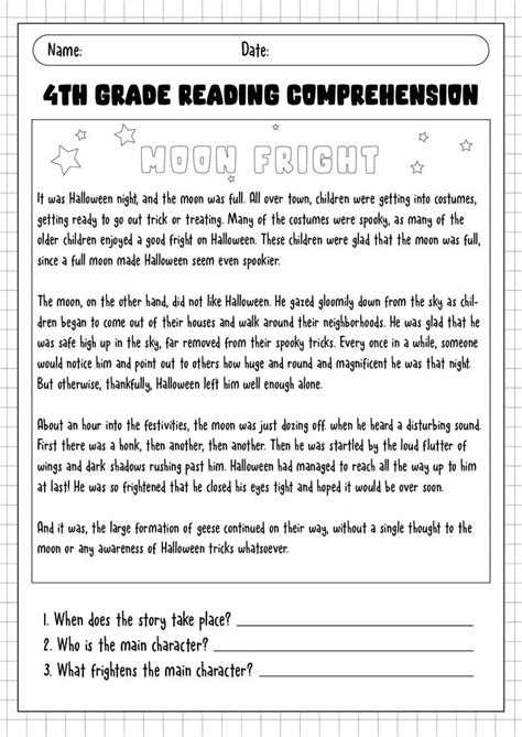 Fourth Grade Reading Comprehension Worksheets - SCIENCE EDUCATION