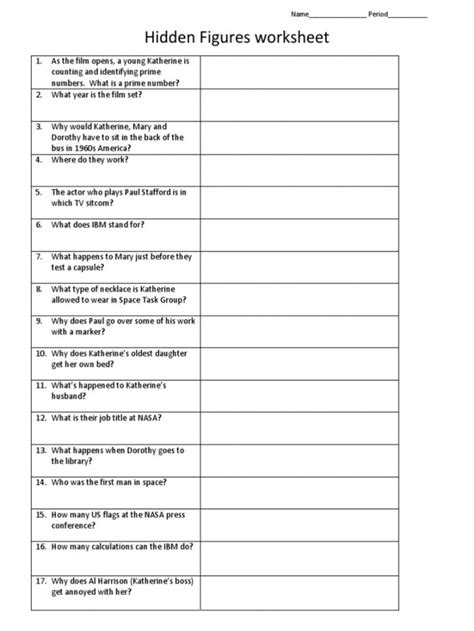 Hidden Figures Worksheet Answer Key – Free Printable Practice Sheets ...