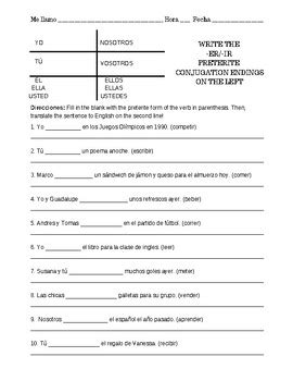 Ir Preterite Verbs Worksheet Answers – Free Printable Practice Sheets ...