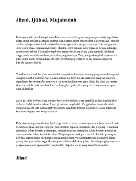 Mujahadah dan Jihad: Memahami Perbedaan dan Kaitannya – Masuk Surga ID