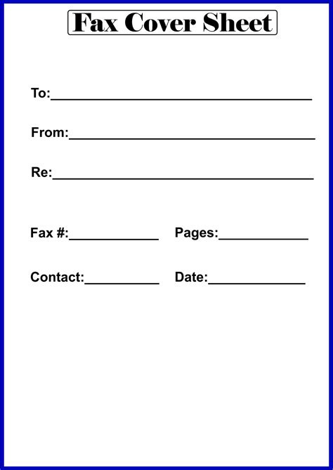 Pdf Fax Cover Sheet Printable - DID YOU KNOW!