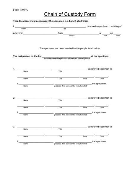 Printable Chain Of Custody Form Template – Instructions, Pdf & Complete ...