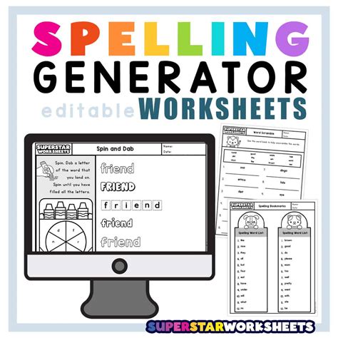 Spelling Worksheets Generator - SCIENCE EDUCATION