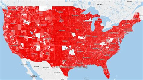 Verizon business internet coverage map showing availability across US