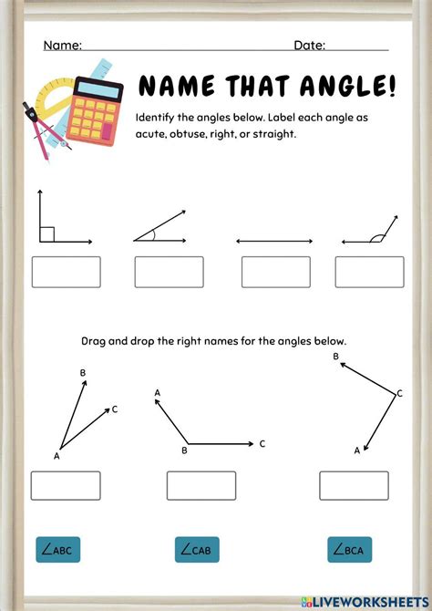 Worksheet Of Angles - SCIENCE EDUCATION