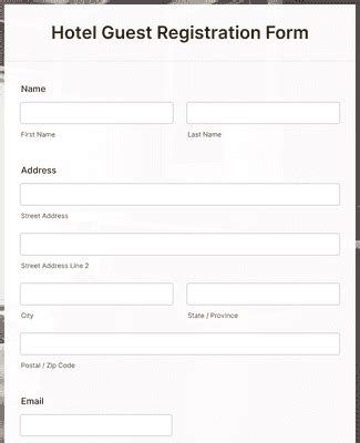 Hotel Guest Information Form Template
