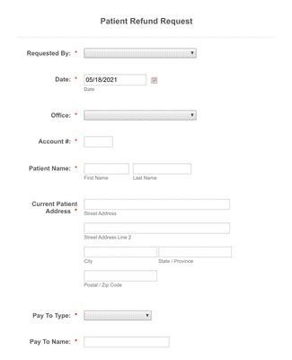 Patient Refund Request Form Template